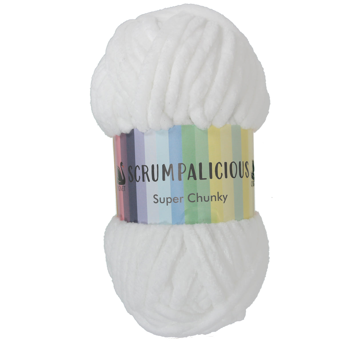 Cygnet SCRUMPALICIOUS Super Chunky Chenille Yarn - 200g Ball - Soft Wh ...